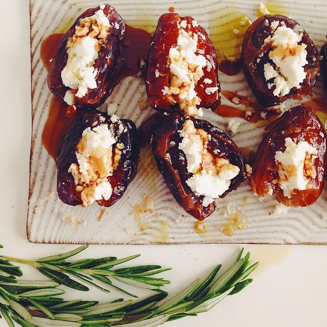 Goat Cheese Stuffed Medjool Dates With Pomegranate Molasses & Smoked ...