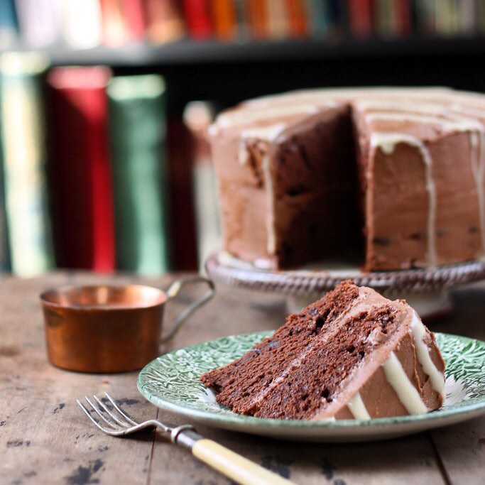 Chocolate Mashed Potato Cake With Tahini Drizzle Recipe | The Feedfeed