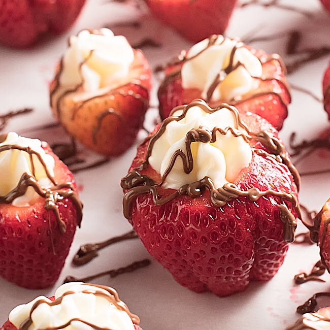 Cheesecake Filled Strawberries Recipe | The Feedfeed
