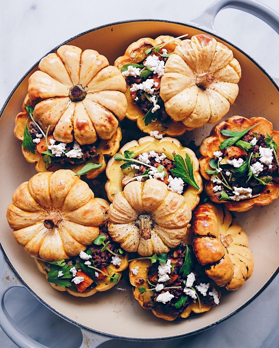 Lamb, Zucchini, Leek And Hazelnut Stuffed Squash Recipe | The Feedfeed