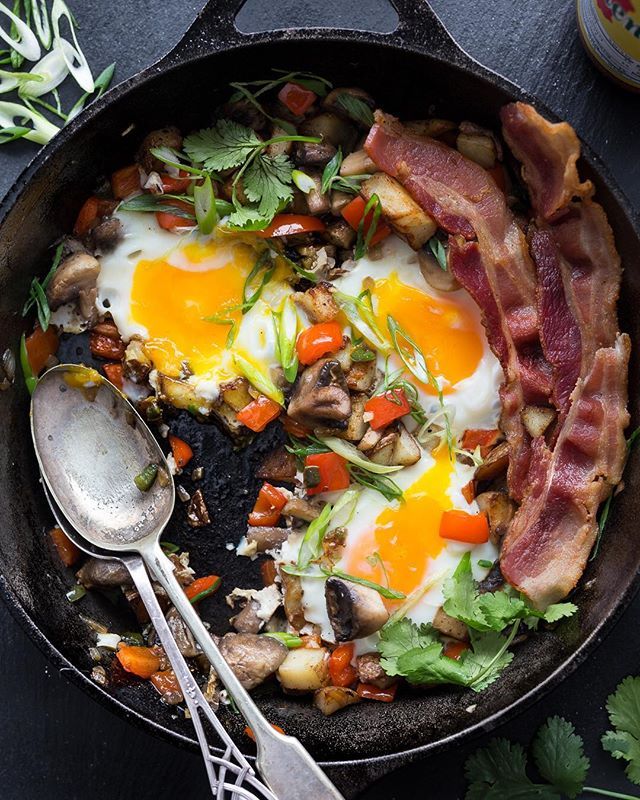 Western Bacon and Mushroom Breakfast Hash Recipe | The Feedfeed