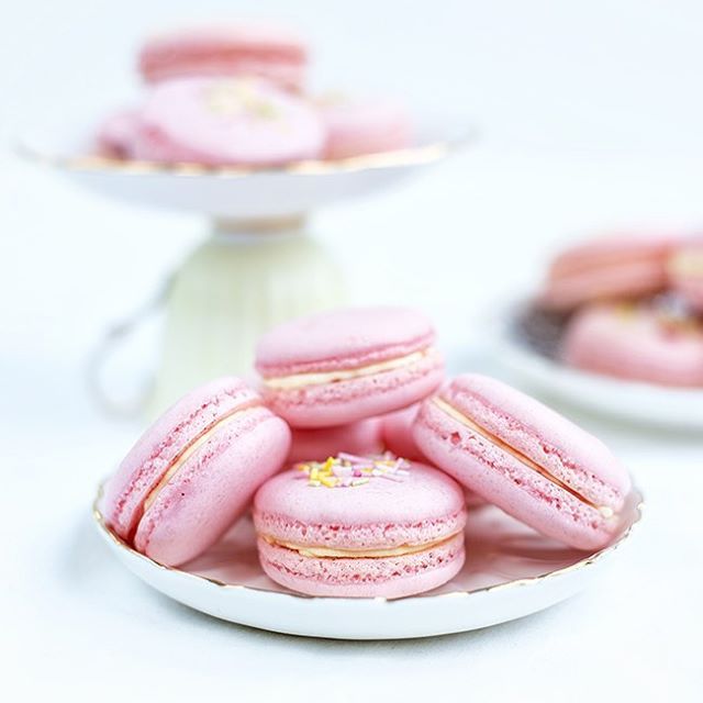 Elegant Pink Macarons with Clotted Cream and Raspberry Jam Recipe | The ...