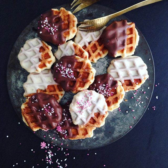 Chocolate Dipped Waffle Biscuits Recipe | The Feedfeed