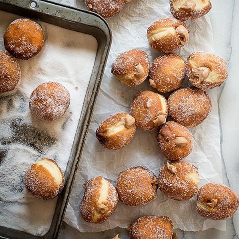 Nutella & Pumpkin Stuffed Mini Doughnuts Recipe | The Feedfeed