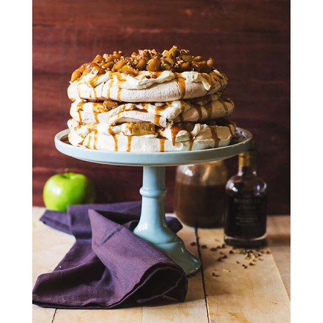 Salted Caramel & Spiced Apple Pavlova Recipe | The Feedfeed