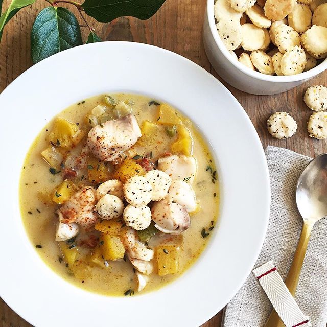 Acorn Squash & Cod Chowder With Bacon, Cayenne & Homemade Oyster ...