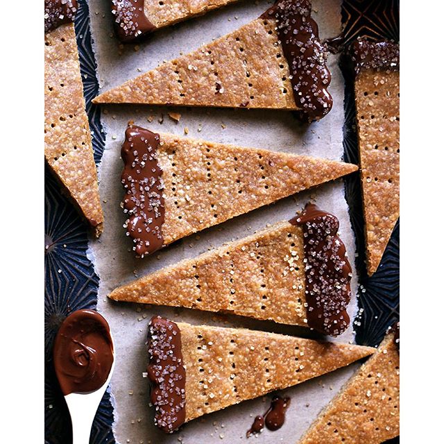 Chocolate Dipped Espresso Shortbread Recipe | The Feedfeed