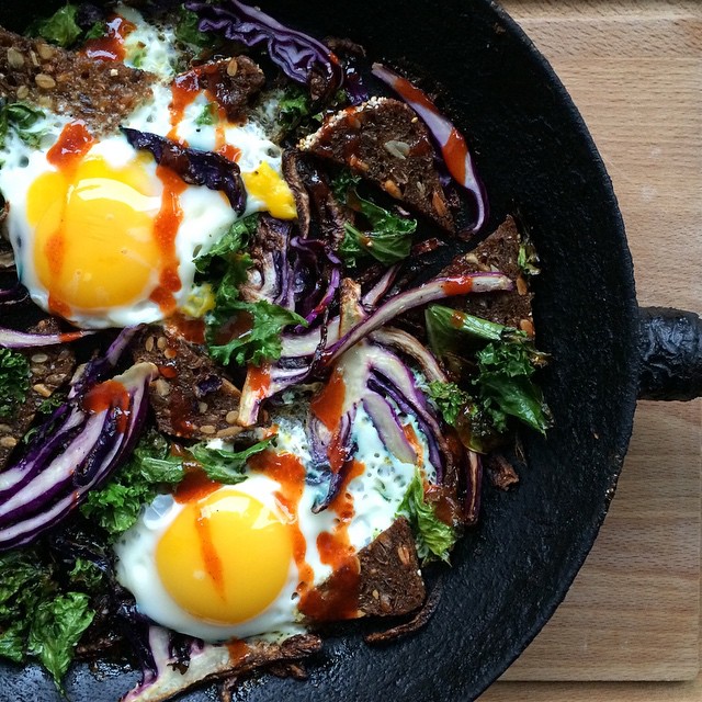 Kale And Red Cabbage Eggs Recipe | The Feedfeed