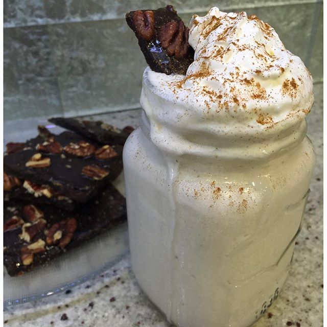 Hazelnut Cappuccino Vodka Vanilla Milkshake With Salted Pecan Chocolate ...