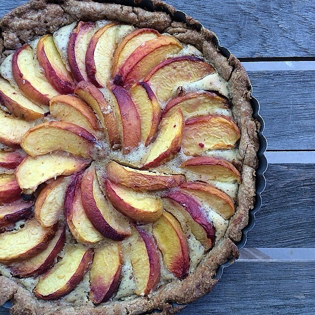 Spelt Flour Crusted Peach-frangipane Tart Recipe | The Feedfeed