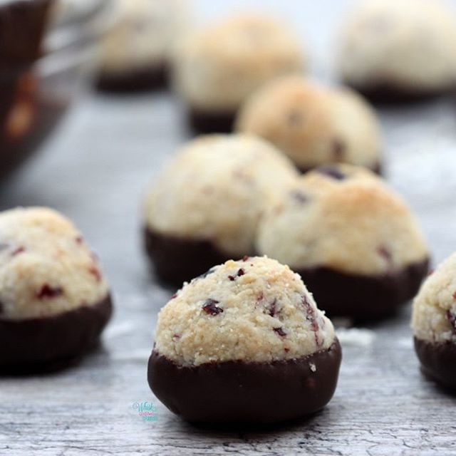 Chocolate Dipped Cranberry Macaroons Recipe | The Feedfeed