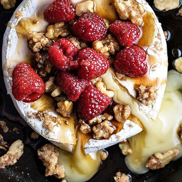 Baked Brie With Fresh Raspberries, Walnuts & Honey Recipe | The Feedfeed