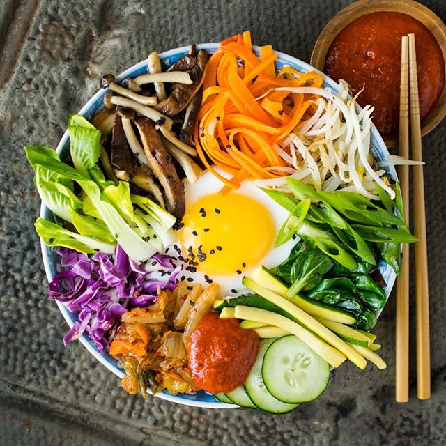 Duck Egg And Vegetable Bibimbap With Homemade Gochujang Sauce Recipe ...
