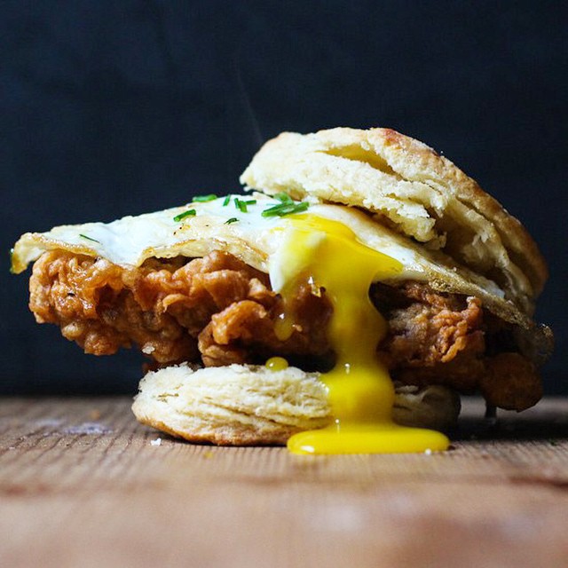 Smoked Paprika & Maple Fried Chicken Sandwich On A Buttermilk Biscuit ...
