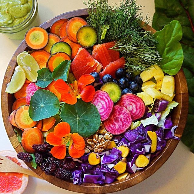 Rainbow Salad With Avocado Lime Dressing Recipe | The Feedfeed