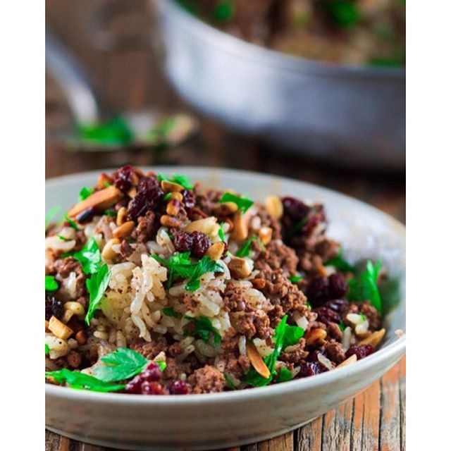 Mediterranean Spiced Hashweh Rice With Beef, Pine Nuts And Raisins ...