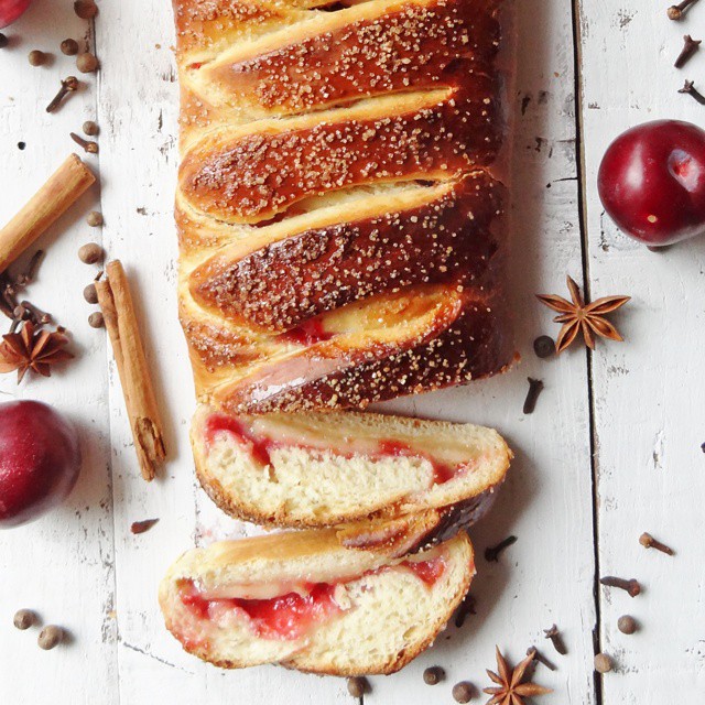 Spiced Plum And Marzipan Braided Bread Loaf Recipe | The Feedfeed