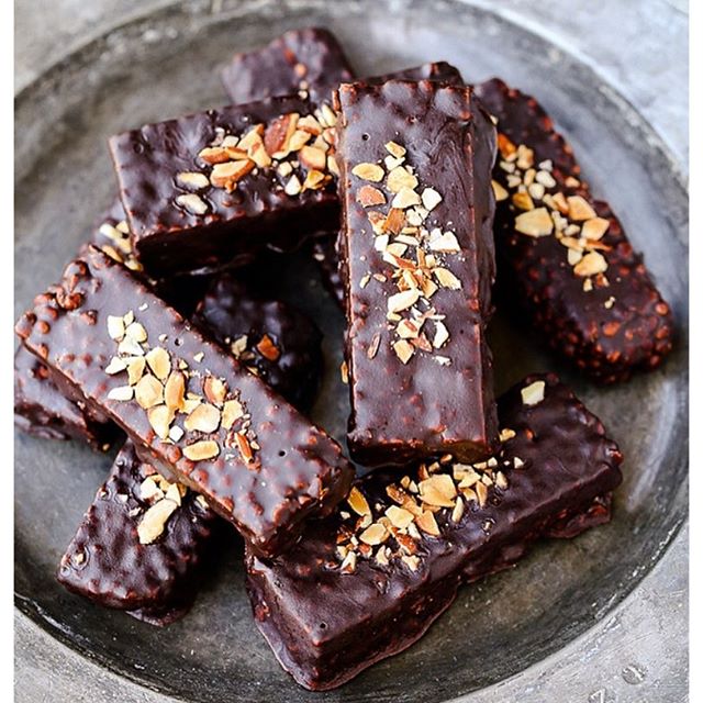 Chocolate Covered Almond Butter Puffed Millet Bars Recipe | The Feedfeed