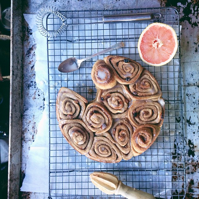 Buttery Golden Raisin Cinnamon Buns With A Pink Grapefruit Glaze Recipe ...