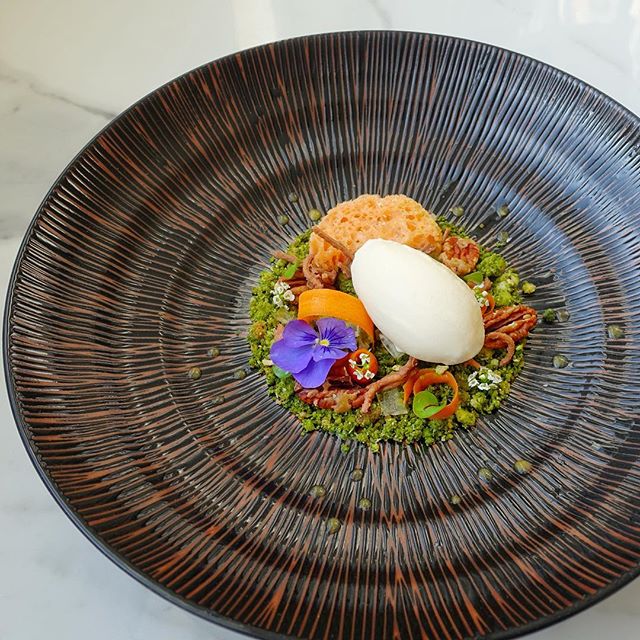 Carrot Cake Sponge With Basil Matcha Crumb And Sweet Poached Carrots ...