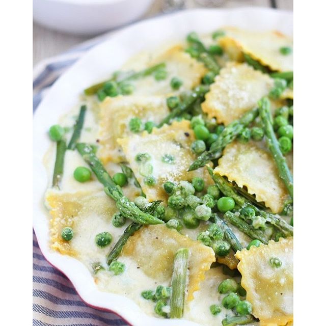 Baked Ravioli With Asparagus And Spring Peas Recipe | The Feedfeed