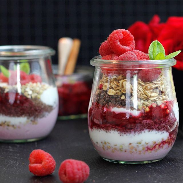 Chai Chocolate Crumble And Raspberry Parfaits Recipe | The Feedfeed