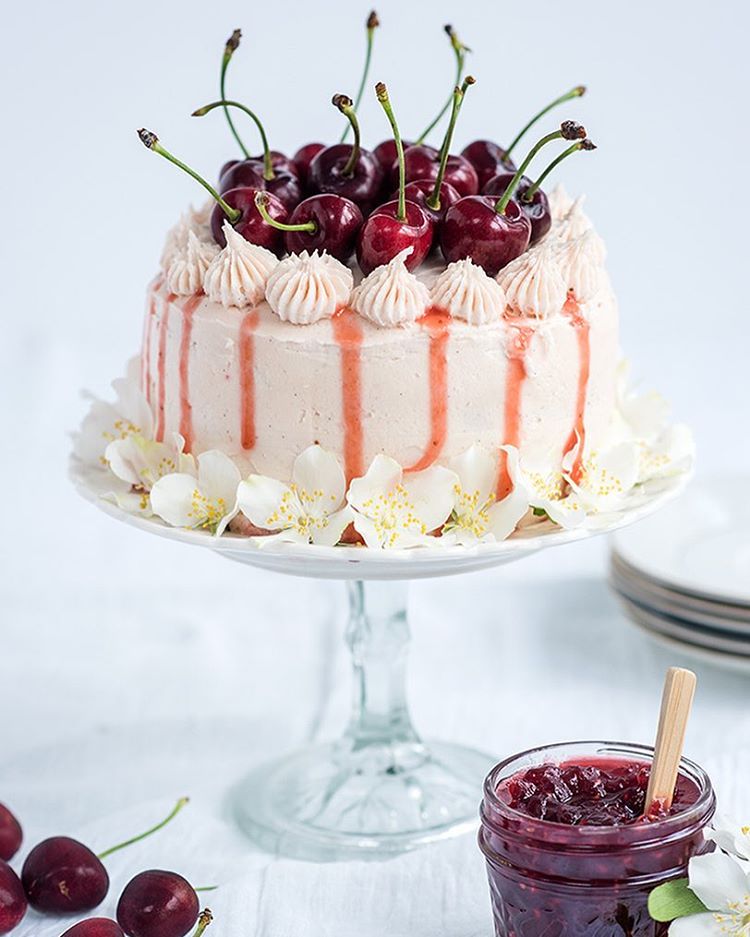 Victoria Sponge And Cherry Jam Layer Cake Recipe | The Feedfeed
