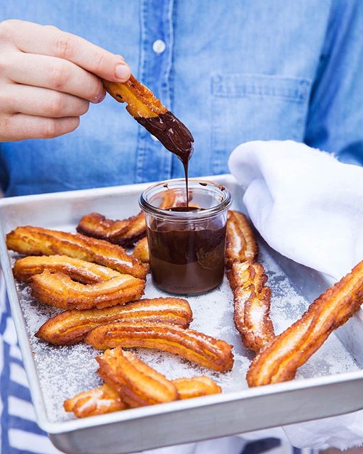 Cinnamon Sugar Sweet Potato Churros With Chocolate Sauce Recipe | The ...