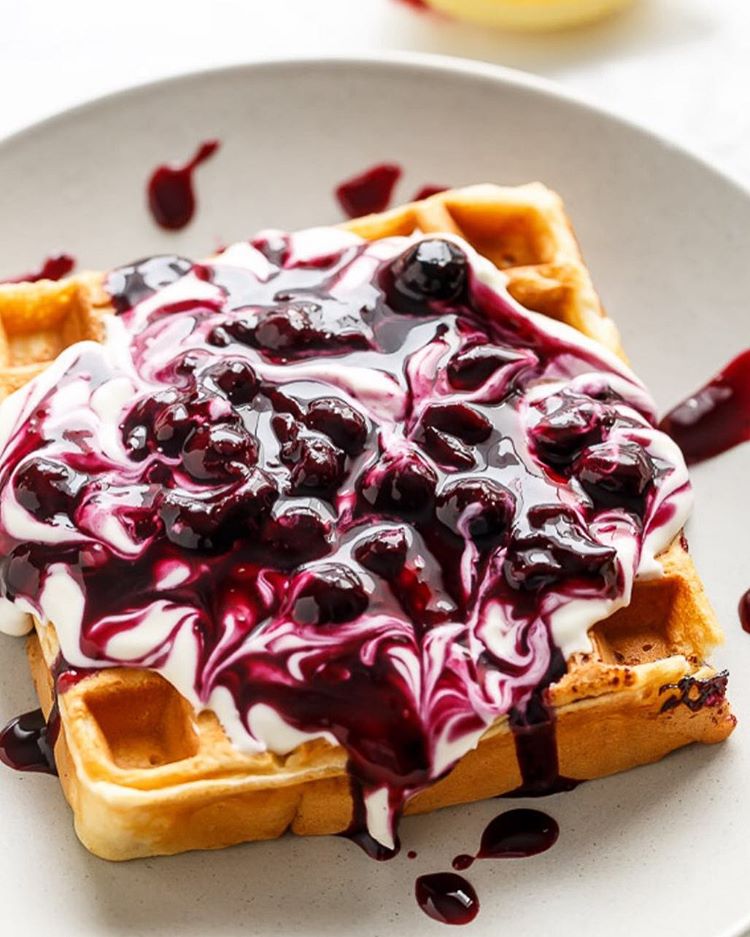 Blueberry Lemon Cheesecake Waffles Recipe | The Feedfeed