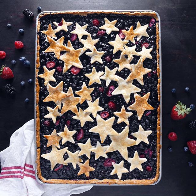 Mixed Berry Slab Star Pie Recipe | The Feedfeed