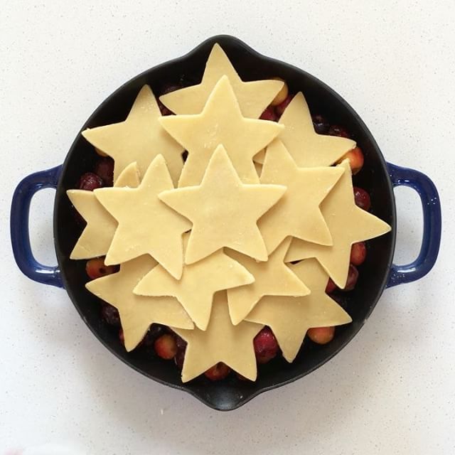 Skillet Cherry Almond Pie With Star Crust Recipe | The Feedfeed