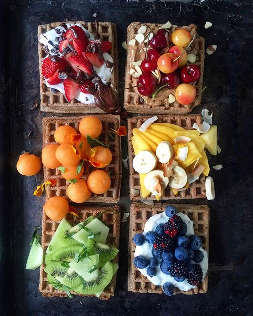 Fruit Topped Flax Seed Waffles Recipe | The Feedfeed