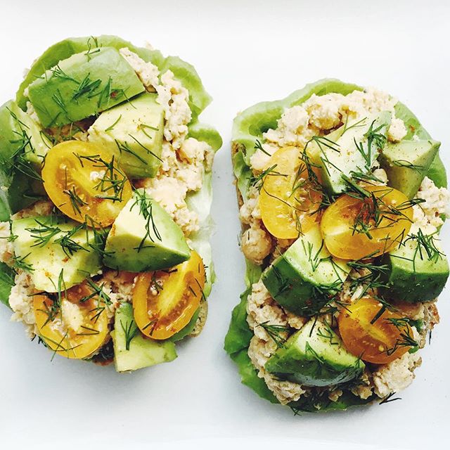 Chickpea Salad Open-faced Sandwich Recipe | The Feedfeed