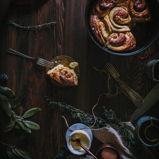 Whiskey Glazed Rosemary Jasmine Tea Rolls Recipe | The Feedfeed