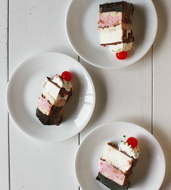 Banana Split Ice Cream Cake Recipe | The Feedfeed