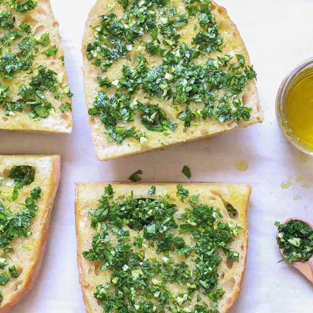 Garlic Bread With Fresh Gremolata Recipe | The Feedfeed