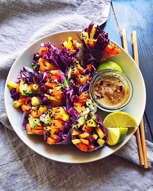 Spring Rolls With Spicy Tahini Recipe | The Feedfeed