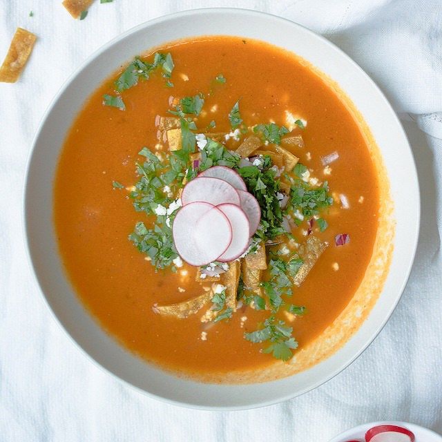 Sopa Azteca With Queso Fresco And Tortilla Chips Recipe | The Feedfeed