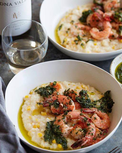 Summer Risotto With Corn, Shrimp And Salsa Verde Recipe | The Feedfeed