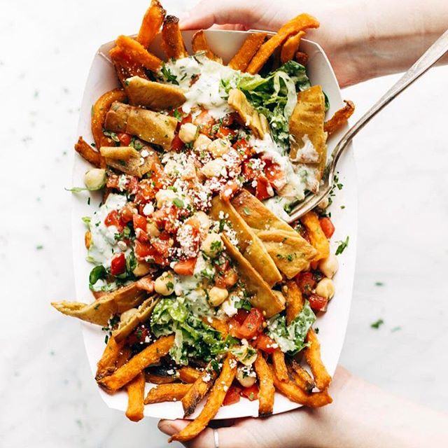 Mediterranean-style Sweet Potato Fries With Fried Pita, Tzatziki ...