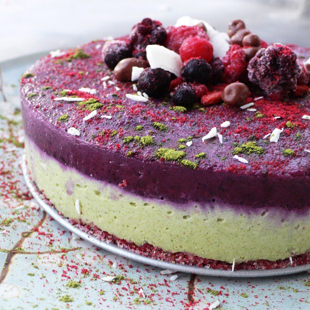 Matcha Berry Cheesecake (raw) Recipe | The Feedfeed