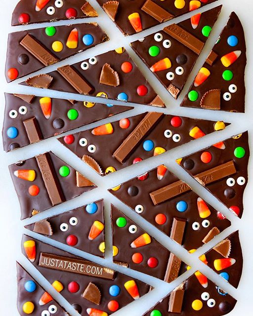 Leftover Halloween Candy Chocolate Bark Recipe | The Feedfeed