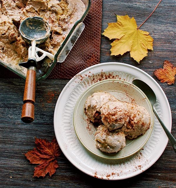 Pumpkin Coconut Caramel Ice Cream With Cinnamon Chilli Cashew Cream ...