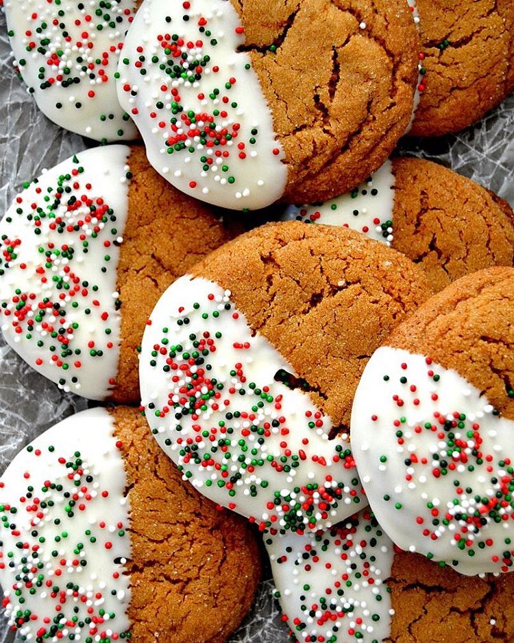 White Chocolate Dipped Gingerbread Cookies Recipe | The Feedfeed