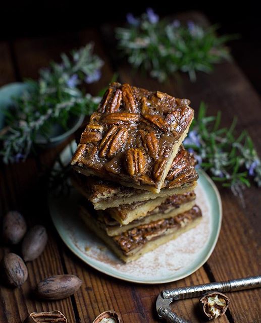 Pecan Squares With Rosemary Shortbread Crust Recipe | The Feedfeed