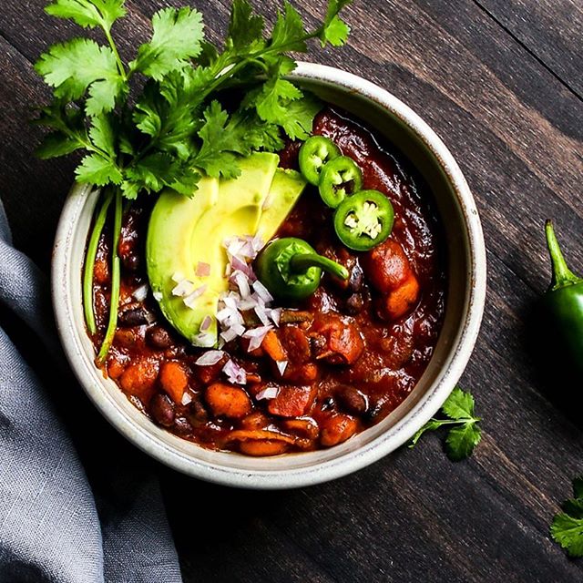 Kabocha Two Bean Chili With Poblano And Chipotle recipe by Traci York ...
