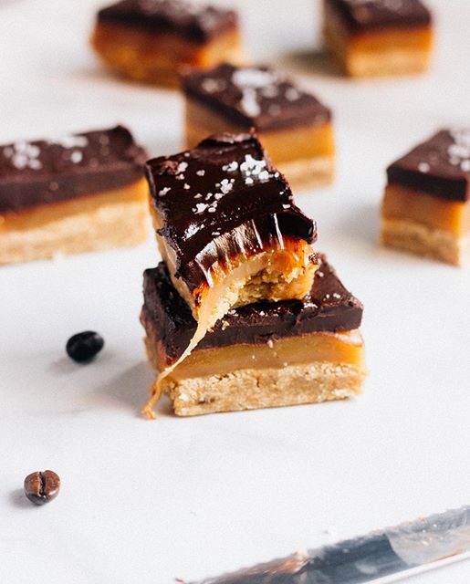 Espresso Caramel Shortbread Bars With Sea Salt Recipe | The Feedfeed