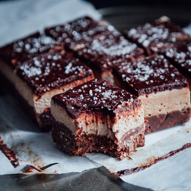 Salted Chocolate Pecan Praline Bars Recipe | The Feedfeed