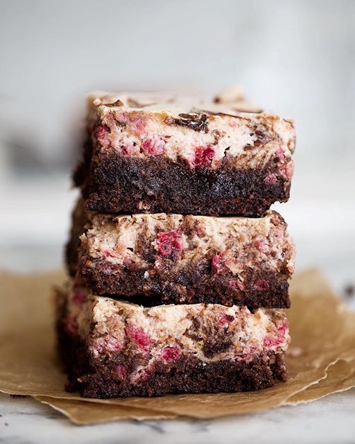 Brownies With Raspberry Cheesecake Swirl Recipe | The Feedfeed