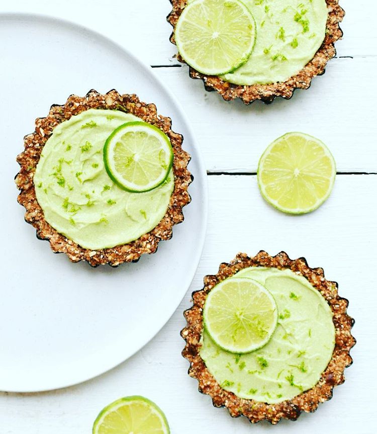 Raw Key Lime Pies With Chocolate Almond Crust Recipe | The Feedfeed